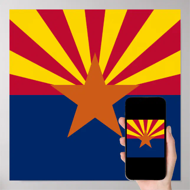 Arizona Flag Square Poster | Zazzle