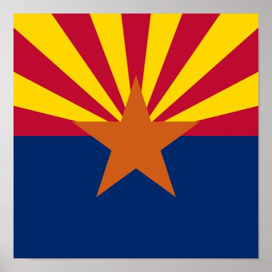 Arizona Flag Square Poster | Zazzle.com