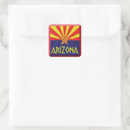 ARIZONA FLAG SQUARE STICKER | Zazzle
