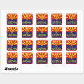 ARIZONA FLAG SQUARE STICKER | Zazzle