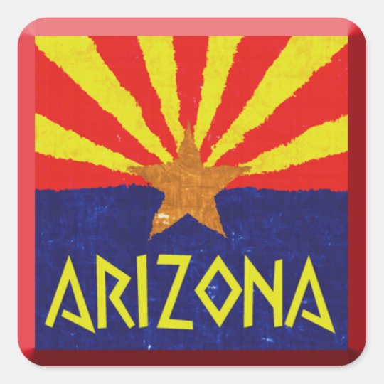 ARIZONA FLAG SQUARE STICKER | Zazzle.com