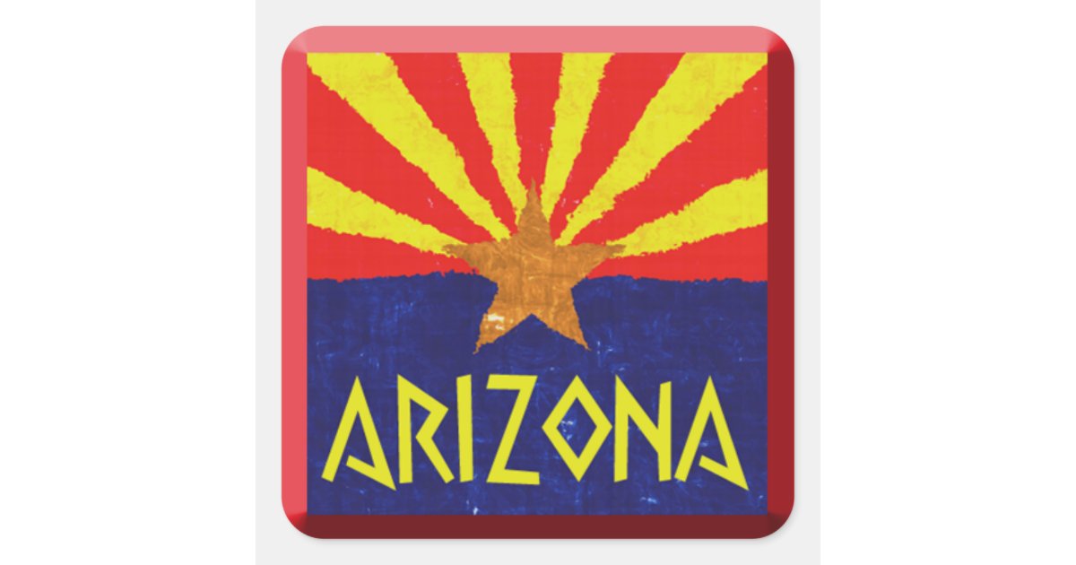 ARIZONA FLAG SQUARE STICKER | Zazzle