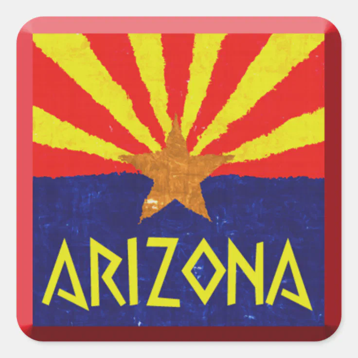 ARIZONA FLAG SQUARE STICKER | Zazzle