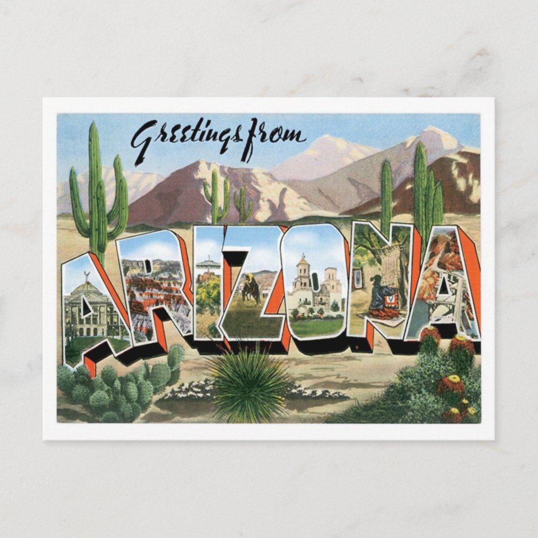 Arizona Greetings From US States Postcard | Zazzle