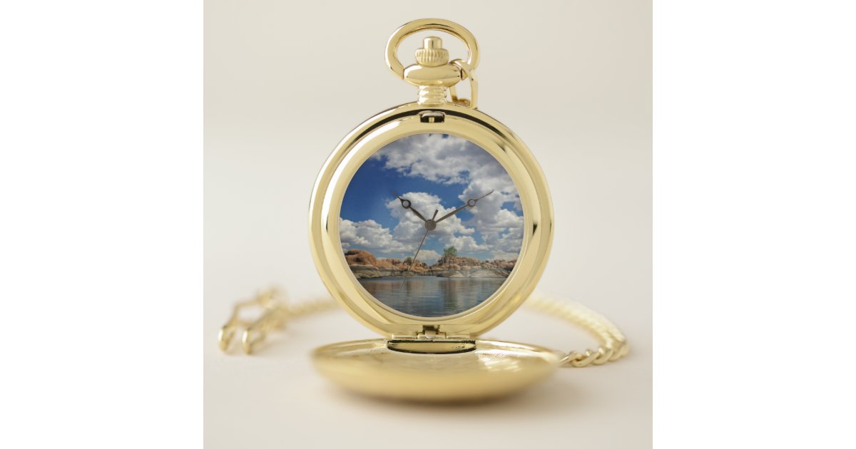Arizona Landscape Photo Watson Lake Prescott Water Pocket Watch | Zazzle