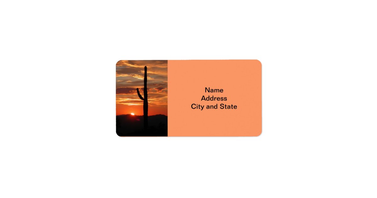 Arizona landscape sunset label | Zazzle