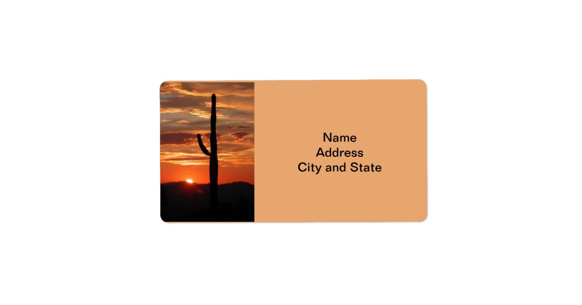 Arizona landscape sunset label | Zazzle