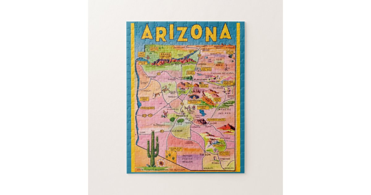 Arizona Map 11x14 Jigsaw Puzzle | Zazzle