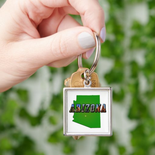 Arizona Map and Picture Text Keychain | Zazzle
