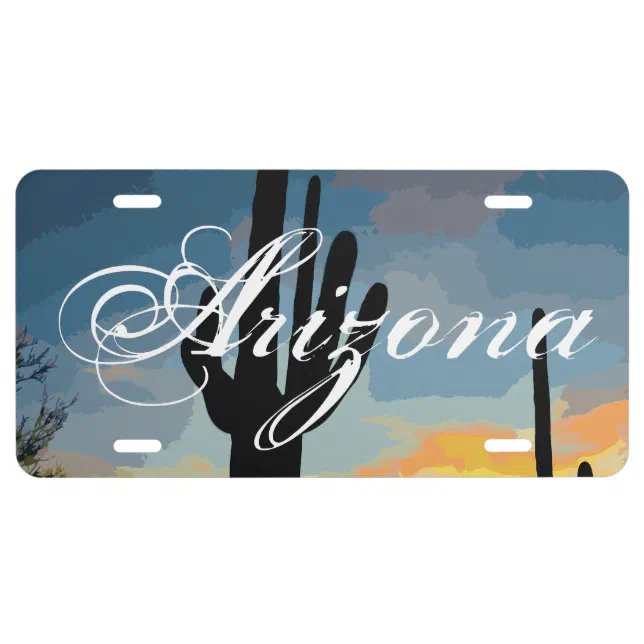 Arizona Saguaro Cactus Novelty Front License Plate | Zazzle