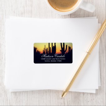Arizona Saguaro Cactus Sunset Address Labels | Zazzle