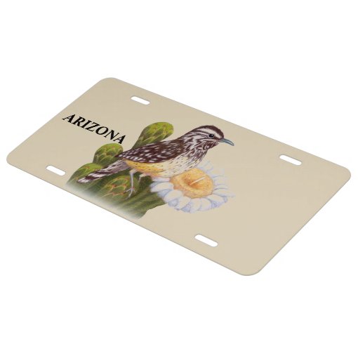 Arizona State Bird Cactus Wren License Plate | Zazzle