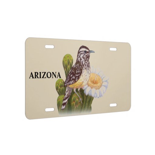 Arizona State Bird Cactus Wren License Plate | Zazzle