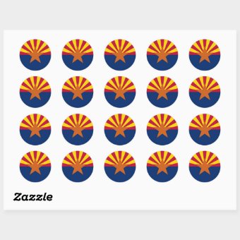 Arizona State Flag Classic Round Sticker | Zazzle