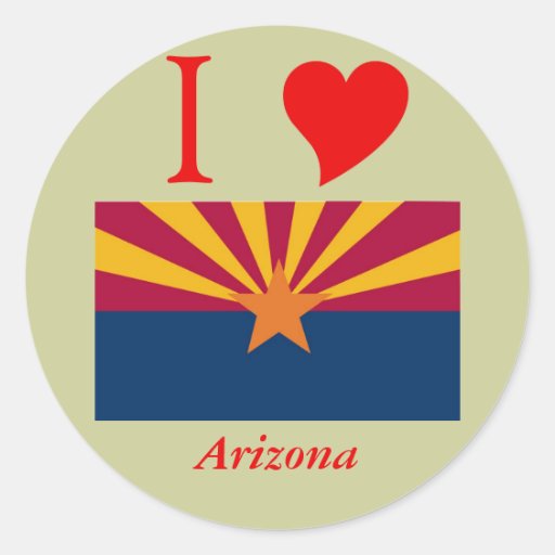 Arizona State Flag Classic Round Sticker | Zazzle