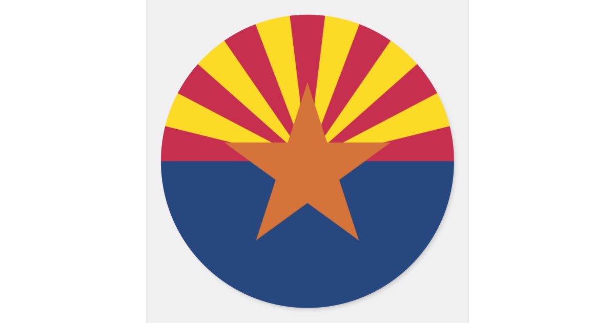 Arizona State Flag Classic Round Sticker | Zazzle