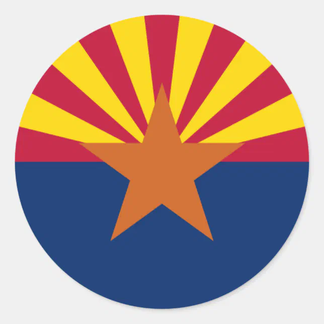 Arizona State Flag Classic Round Sticker | Zazzle