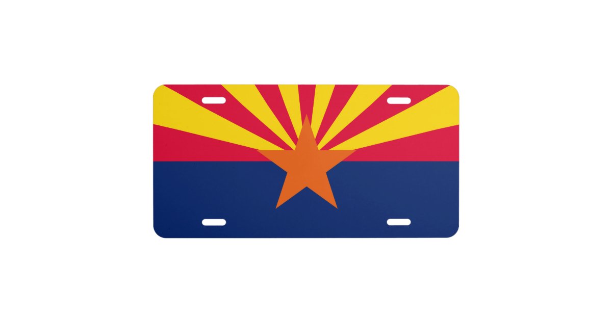 Arizona State Flag Design License Plate | Zazzle