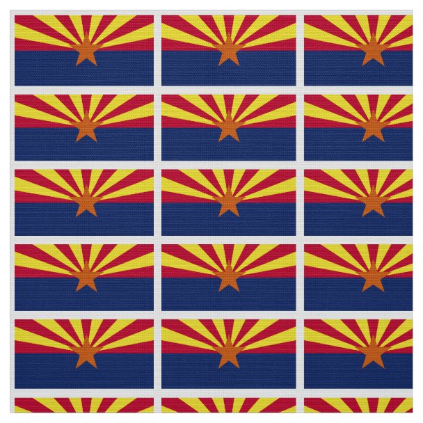 Arizona State Flag Shield Fabric | Zazzle.com
