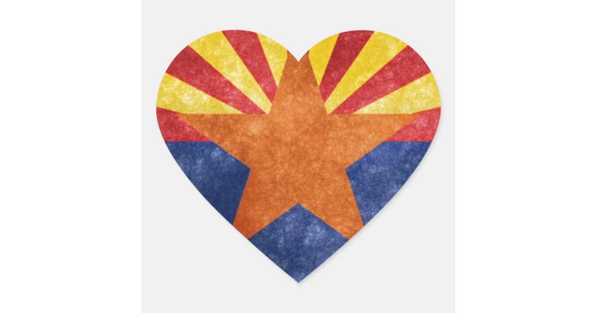 Arizona State Flag Heart Sticker | Zazzle