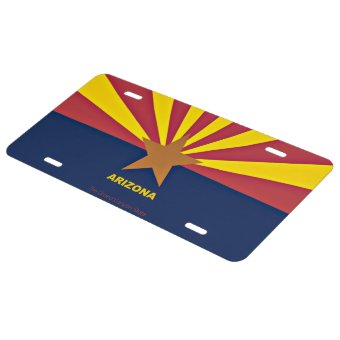 Arizona, state flag license plate | Zazzle
