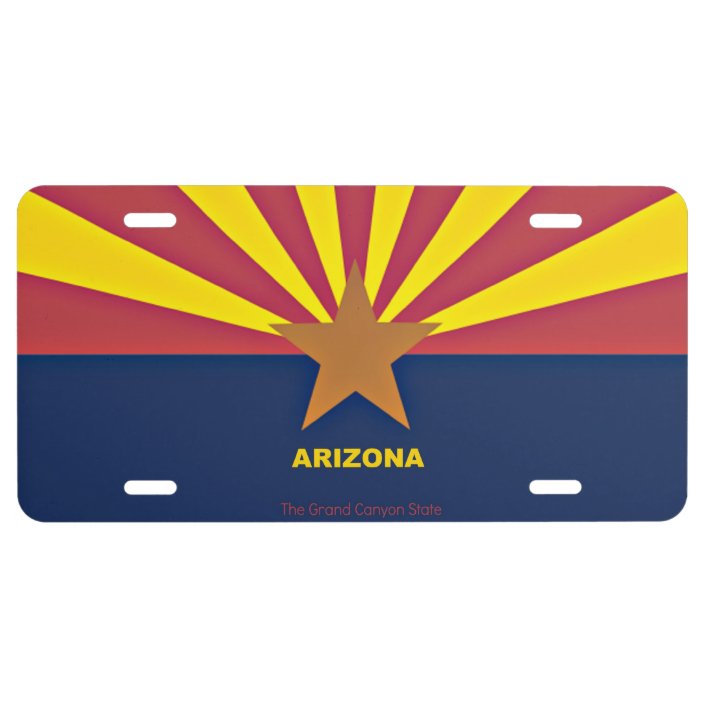 Arizona, state flag license plate | Zazzle.com