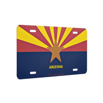 Arizona, state flag license plate | Zazzle