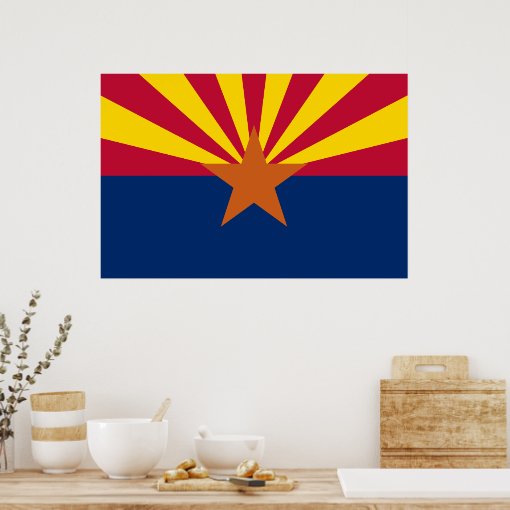 Arizona State Flag Print Poster | Zazzle