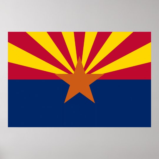 Arizona State Flag Print Poster | Zazzle.com