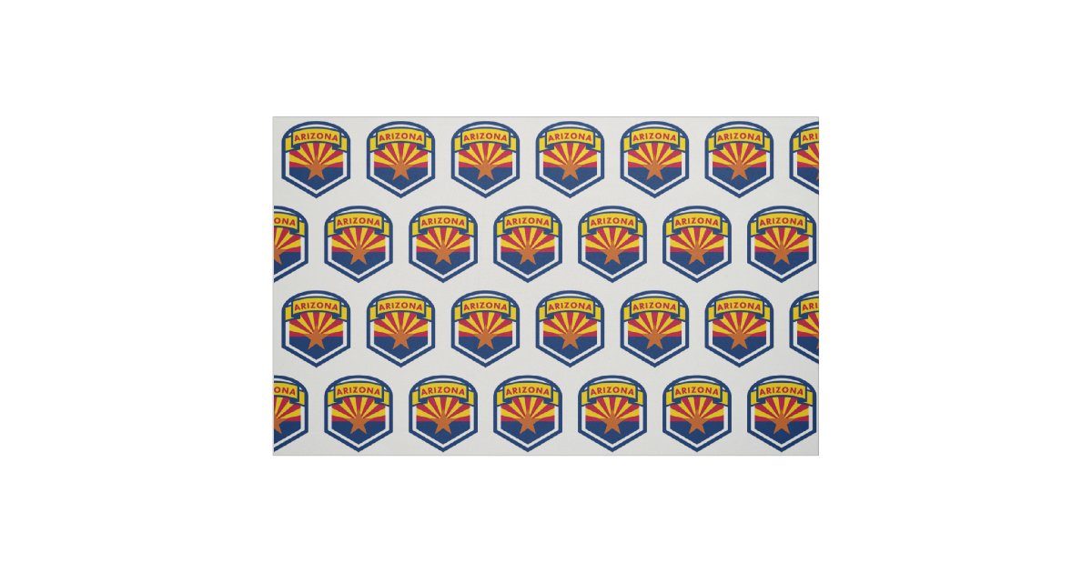 Arizona State Flag Shield Fabric | Zazzle