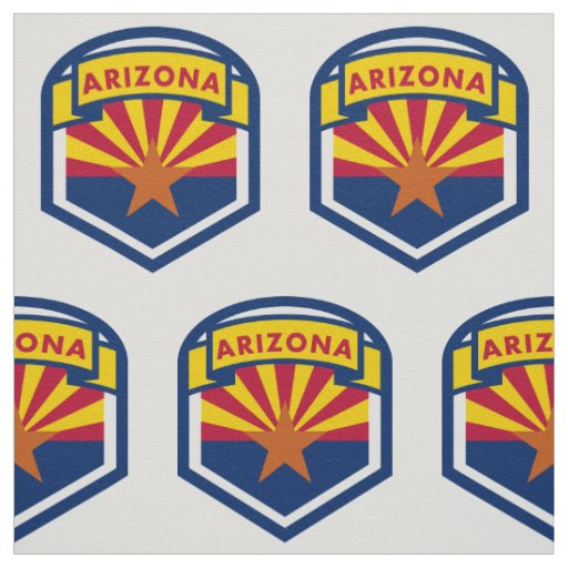 Arizona State Flag Shield Fabric | Zazzle