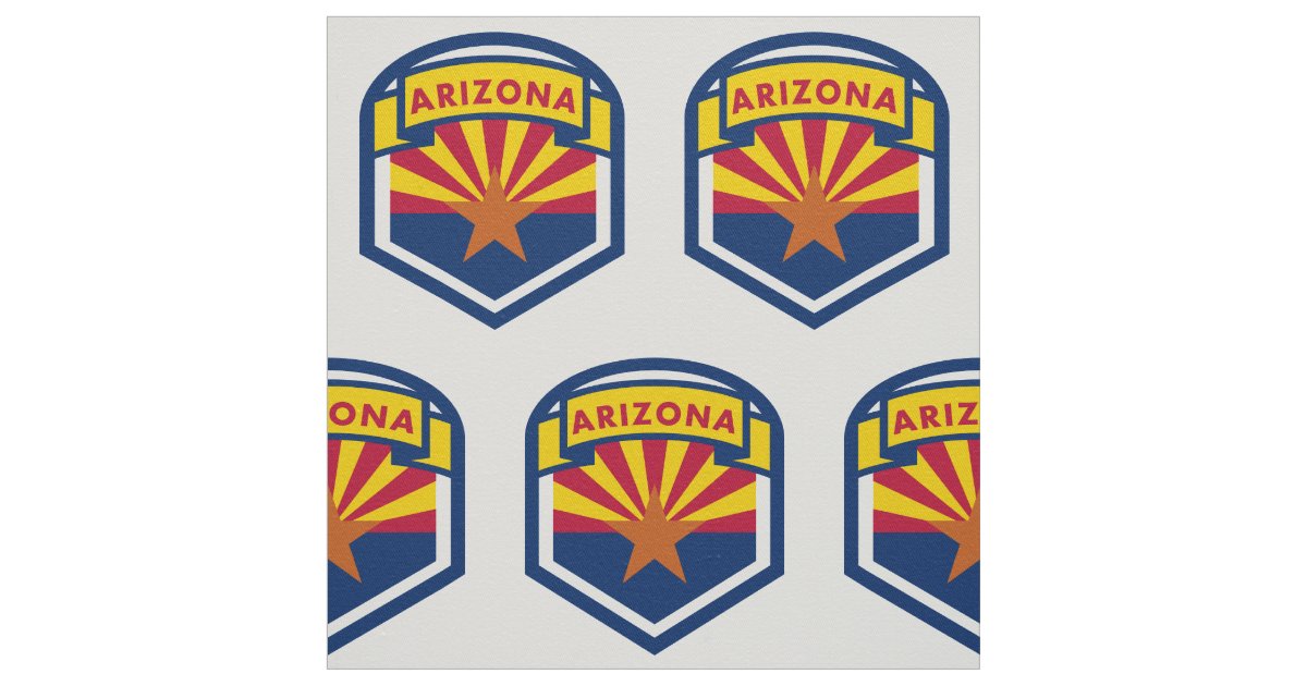 Arizona State Flag Shield Fabric | Zazzle