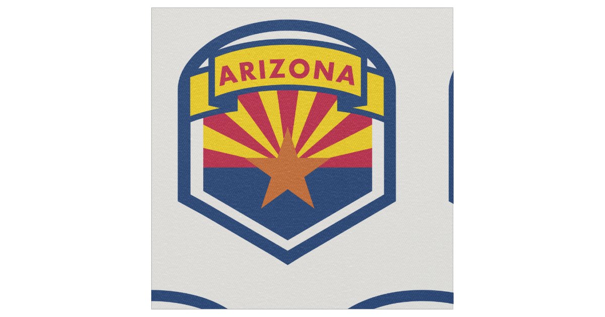 Arizona State Flag Shield Fabric | Zazzle