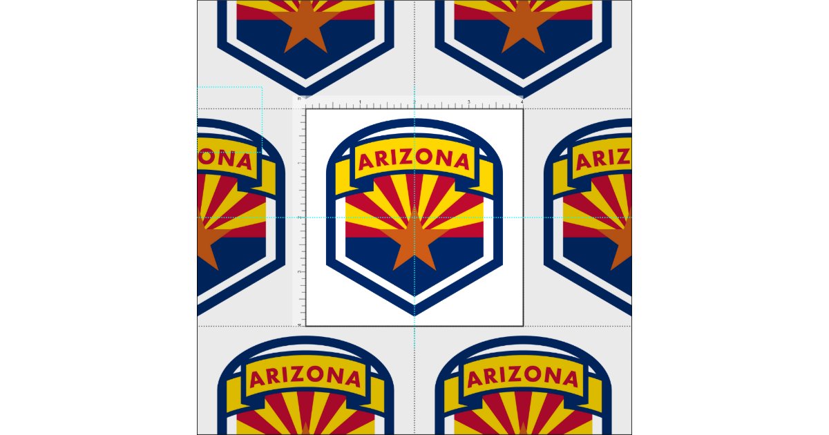 Arizona State Flag Shield Fabric | Zazzle