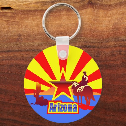 Arizona State Flag Vintage Drawing Keychain | Zazzle