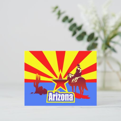Arizona State Flag Vintage Drawing Postcard | Zazzle