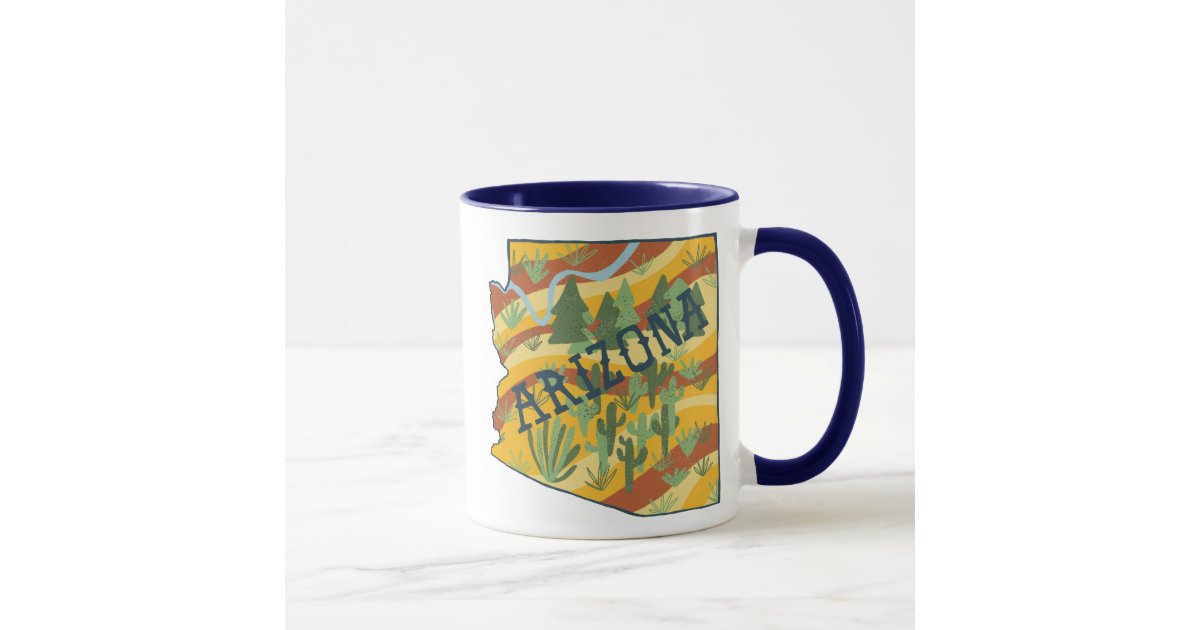 Arizona State Map Illustration Mug | Zazzle
