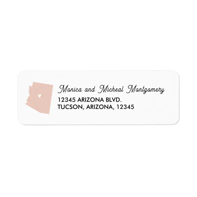 ARIZONA State Map with Heart - ANY COLOR! Label | Zazzle