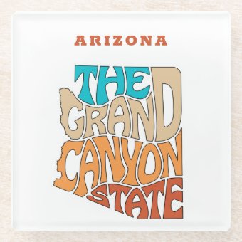 Arizona State Nickname Word Art Glass Coaster | Zazzle
