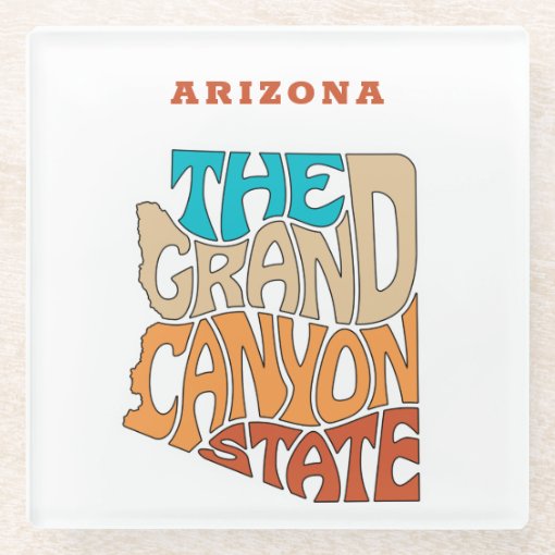 Arizona State Nickname Word Art Glass Coaster | Zazzle