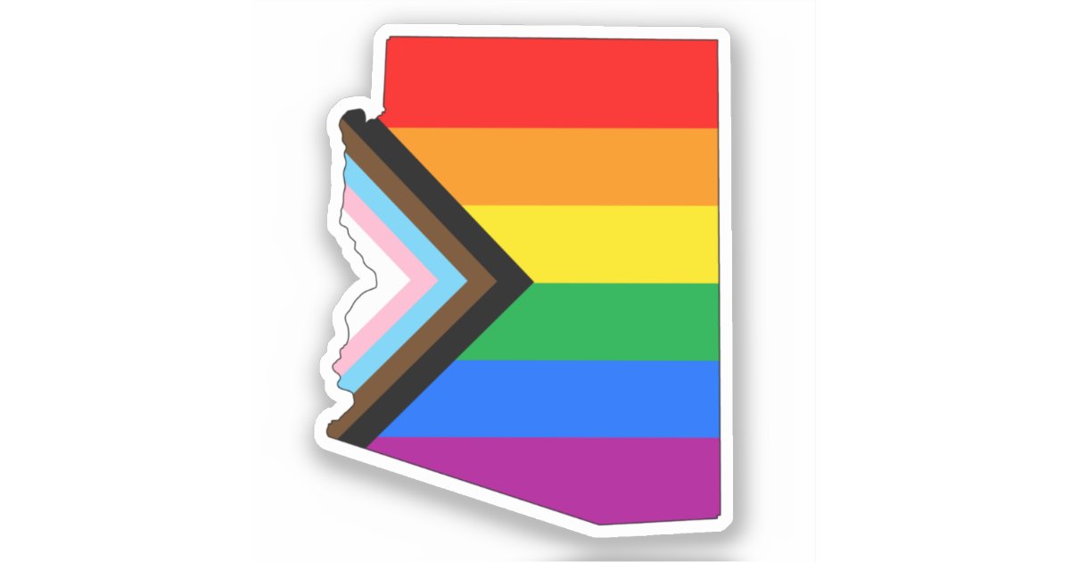 Arizona State Pride LGBTQ Progress Pride Sticker | Zazzle