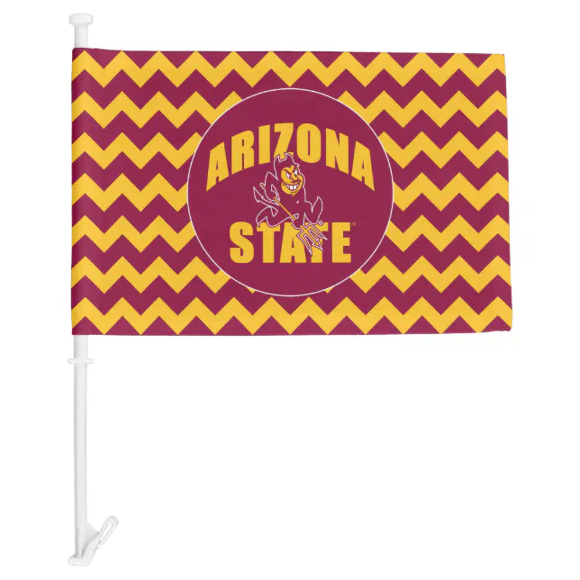 Arizona State Sun Devil | Chevron Pattern Car Flag | Zazzle