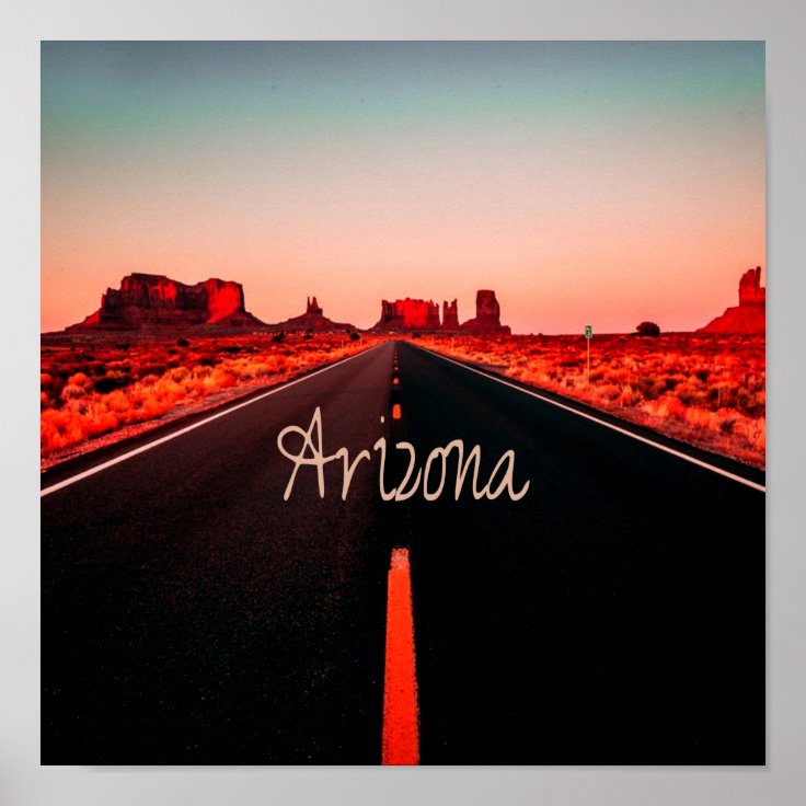 Arizona Sunset Desert Red Rocks Poster | Zazzle