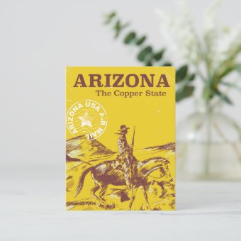 Arizona the copper state vintage travel poster postcard | Zazzle