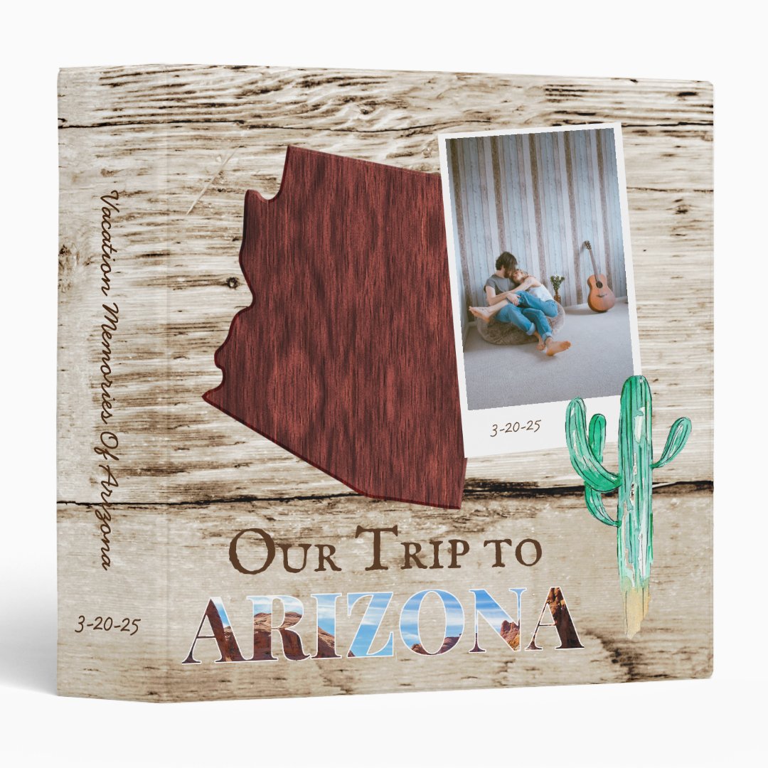 Arizona Vacation Rustic Photo Scrapbook Album 3 Ring Binder | Zazzle