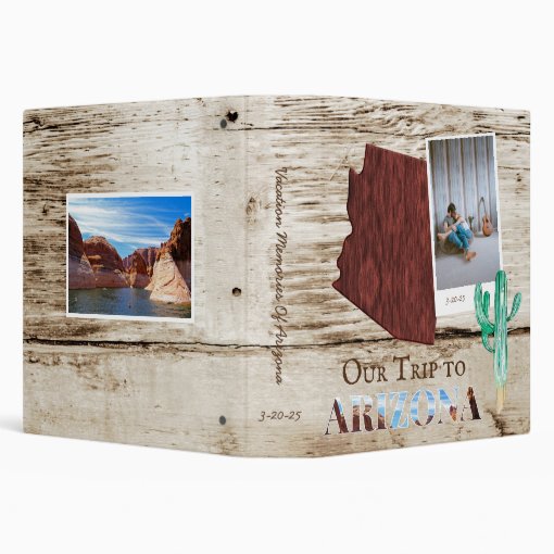 Arizona Vacation Rustic Photo Scrapbook Album 3 Ring Binder | Zazzle