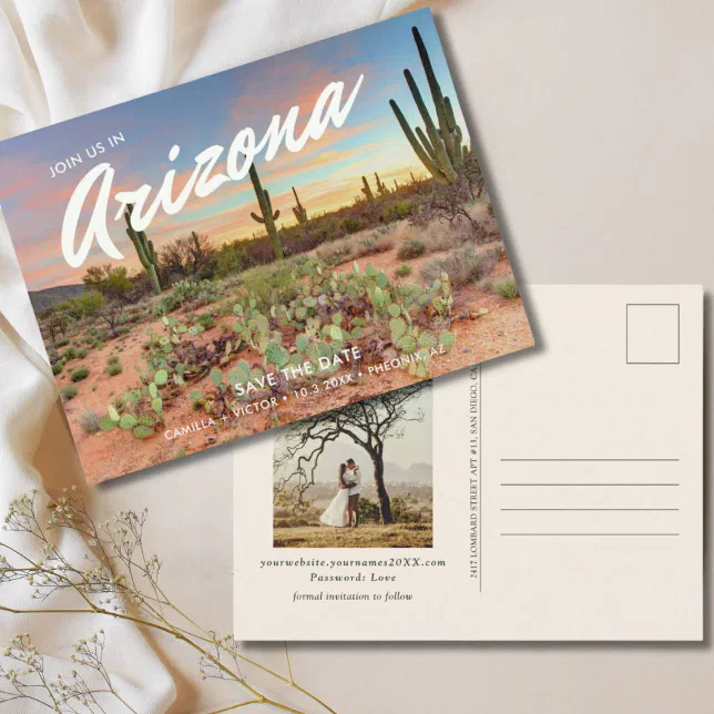 Arizona Wedding Save the Date Postcard | Zazzle