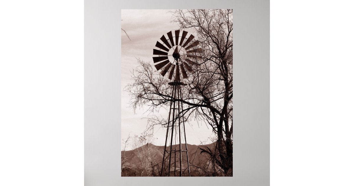 Arizona Windmill Poster | Zazzle