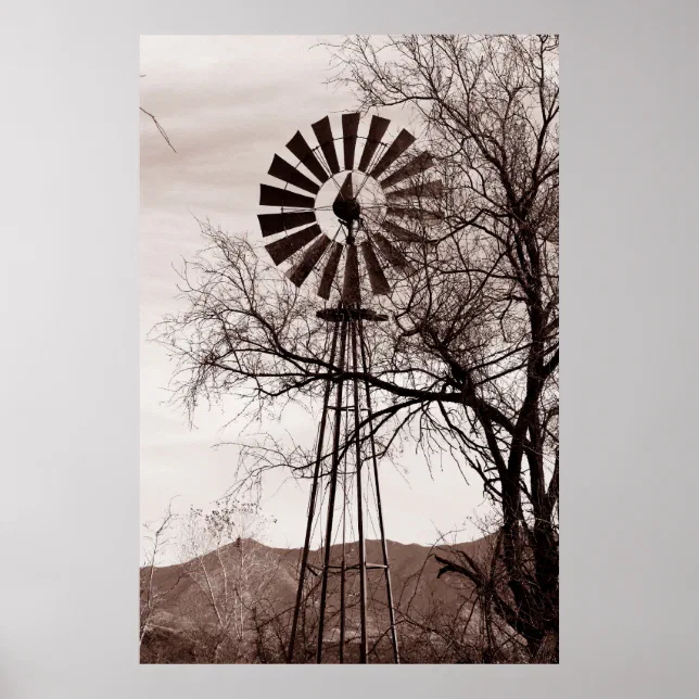 Arizona Windmill Poster | Zazzle