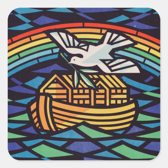 Ark of Noah with Holy Spirit Square Sticker | Zazzle